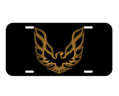 Black Firebird Vehicle License Plate Front Tag Plate Trans am Fire hawk ...