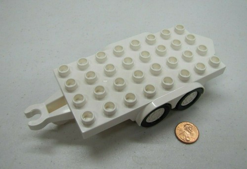 Lego Duplo White Flat Bed Trailer 4X8 For Semi Truck Vehicle Hauling ...