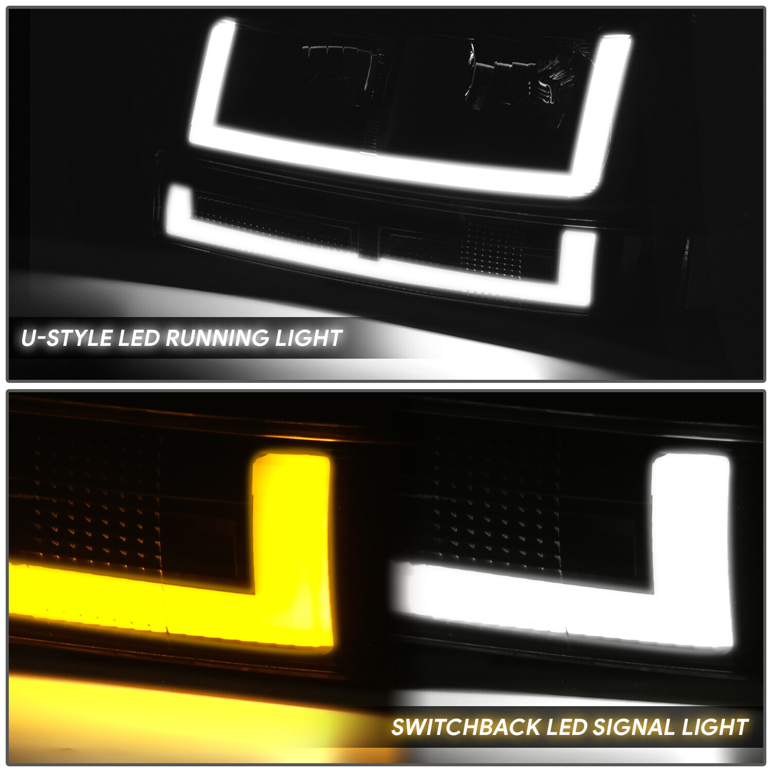 [Switchback U-LED DRL Turn Signal]For 03-23 Express Savana 1500-3500 ...