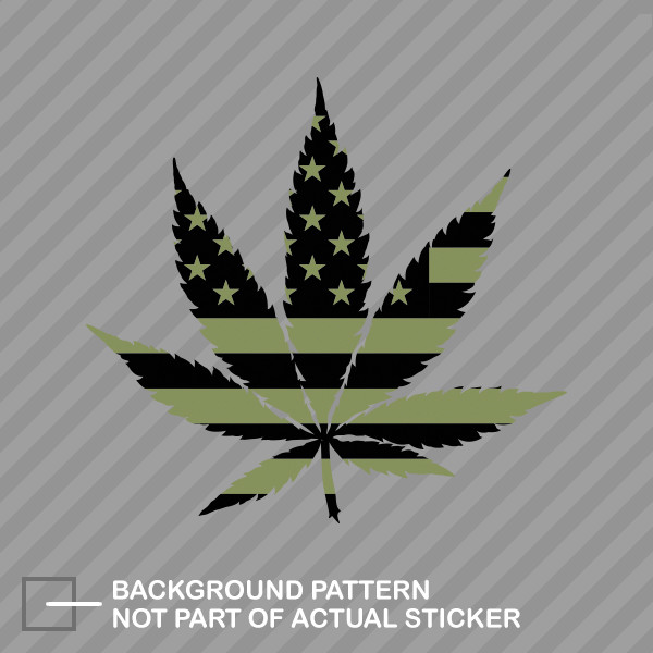 OD Green Flag Weed Marijuana Leaf Sticker Decal Vinyl 420 hemp USA US ...