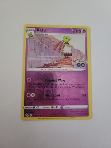 Pokémon TCG Xatu Pokemon Go 033/078 Reverse Holo Uncommon Psychic NM | eBay