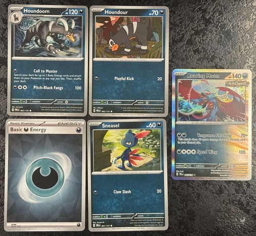 POKÉMON TCG CARDS HOUNDOOM-HOUNDOUR-BASIC ENERGY-SNEASEL-ROARING MOON ...