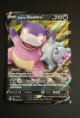 Pokémon TCG Galarian Slowbro V Darkness Ablaze 099/189 Holo Ultra Rare ...