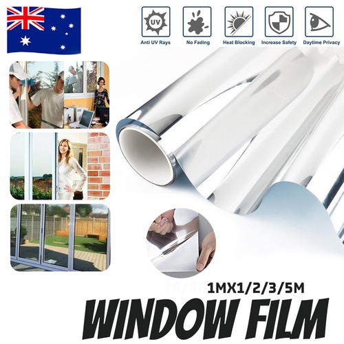 Mirror Window Film One Way Reflective Privacy Sticky Back Glass Tint UV ...
