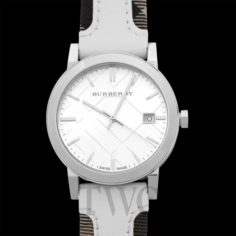 Burberry BU9019 Women's White Sun-Ray Dial Check Watch #107 | eBay