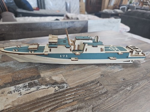 Hand Made Wood Wooden USS USA Navy Ship 171 Military Woodwork USA Made ...