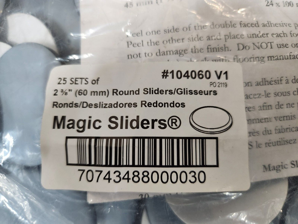 100 Magic Sliders 2-3/8 In. 25 sets of 4 Round Furniture Glide 4060 | eBay