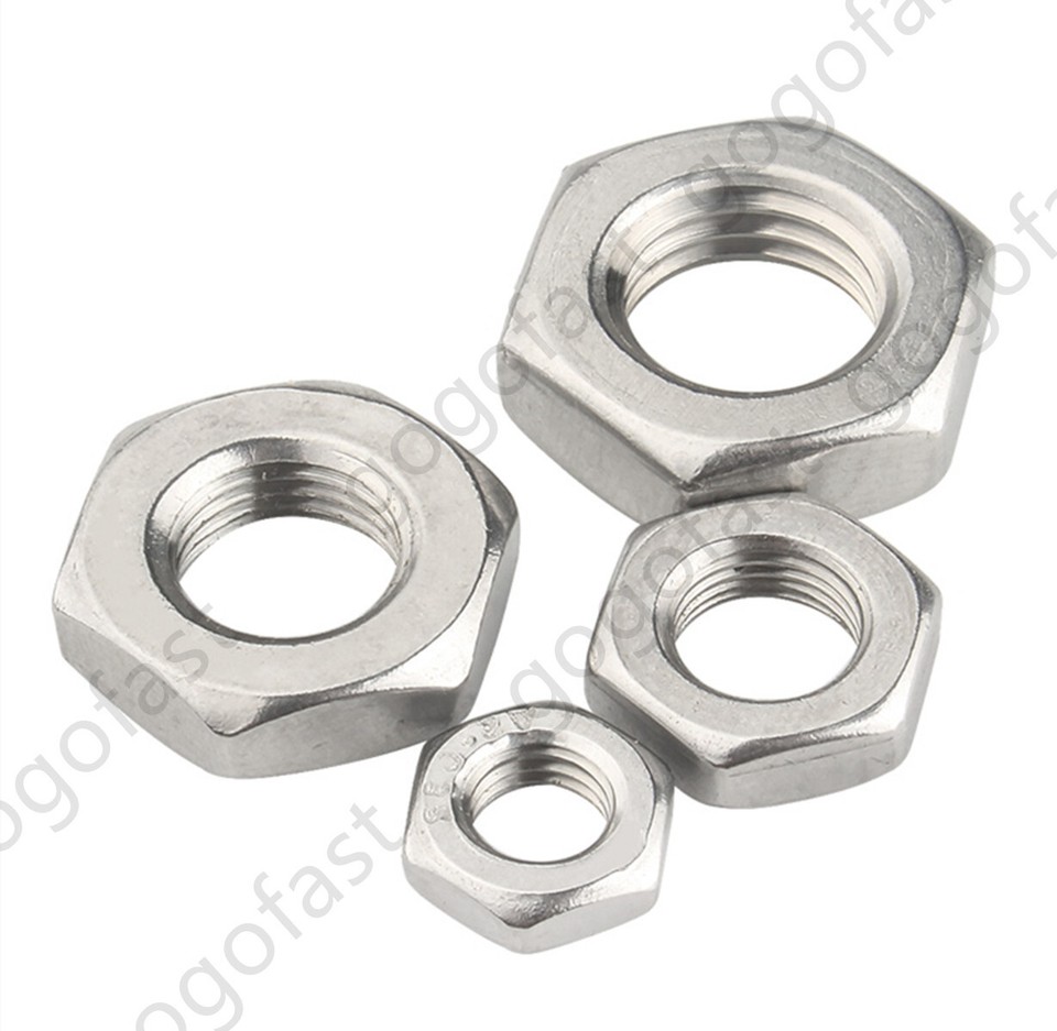 304 Stainless Steel Select Size M6 - M16 Thin Hex Nuts Left Hand Thread ...