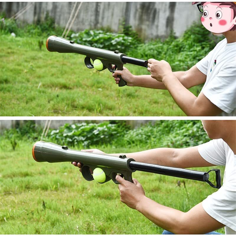 Dog Tennis Ball Gun Launcher Pet Play Outdoor Toy Fetch Throw ...