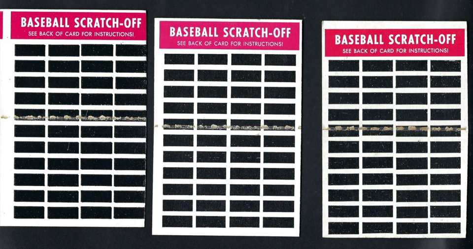 1970-71 TOPPS BASEBALL SCRATCH OFF GAME CARD LOT X 6 UNSCRATCHED ...