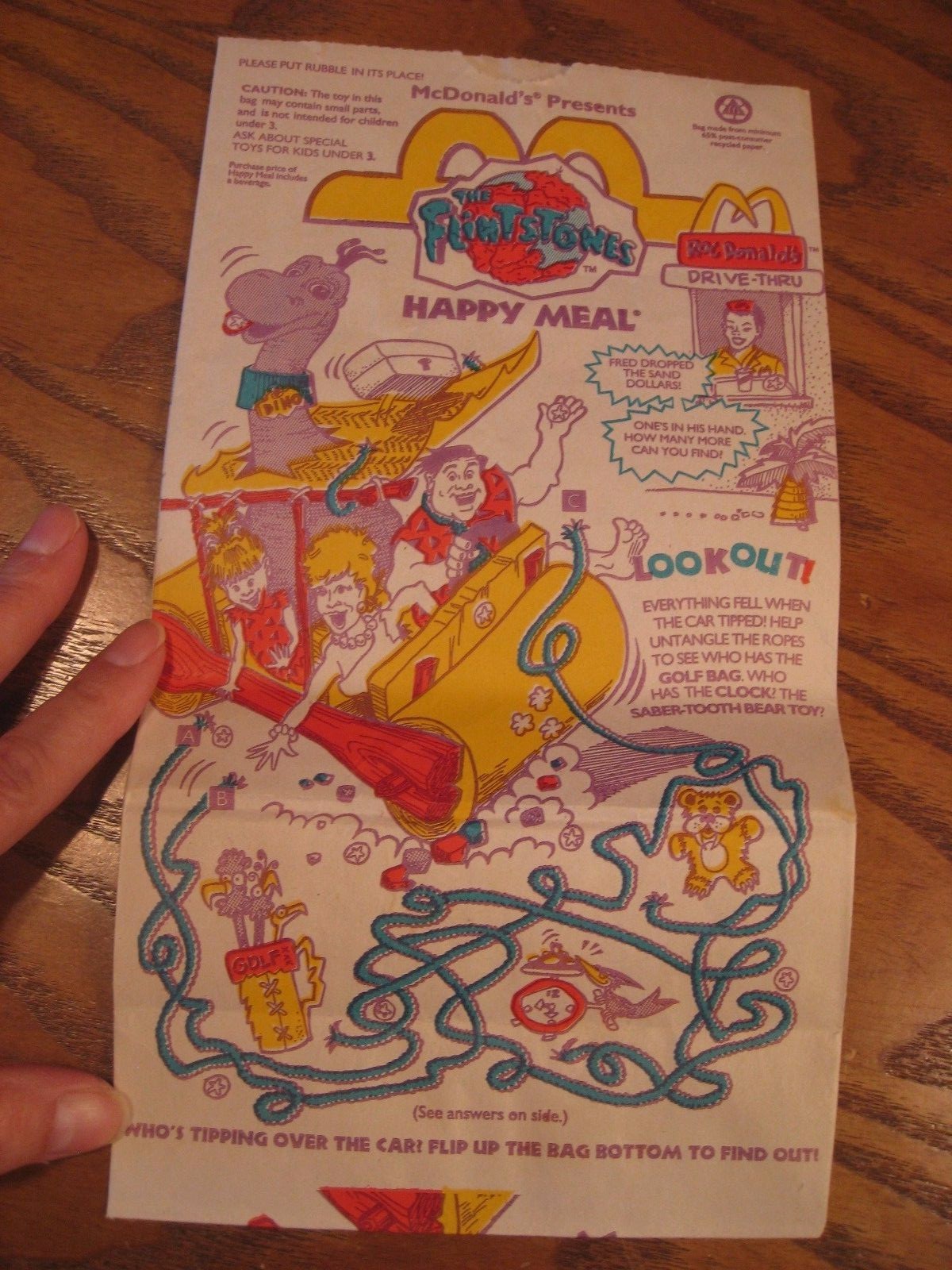 McDonalds Empty Kids Meal Bag - Flintstones - 1993 | eBay
