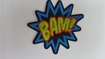 BAM Comic book superhero caption symbol logo iron on patch brand new | eBay