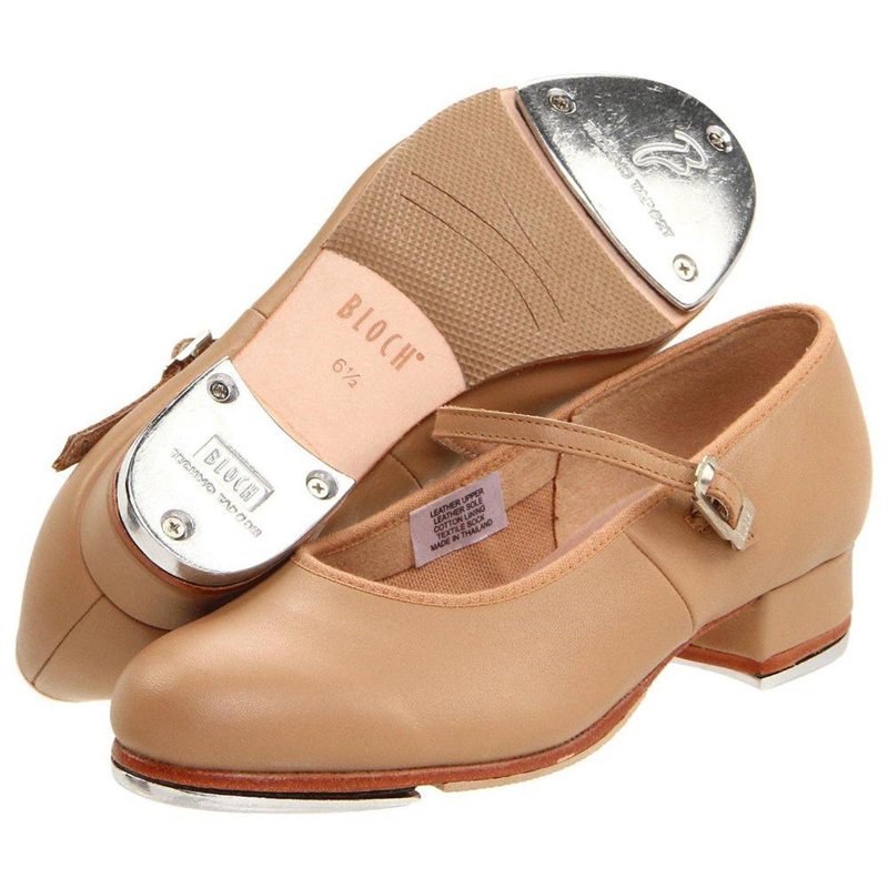 BLOCH Ladies Tap Shoes Tap-On Leather Upper Low Heel Techno Taps Tan ...