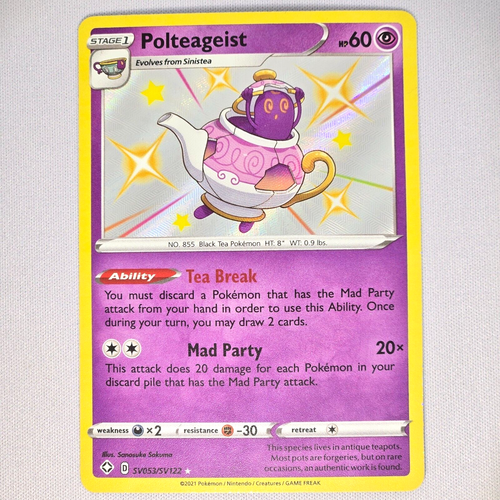 Polteageist SV053/SV122 Shining Fates Shiny Vault Shiny Holo Pokemon ...