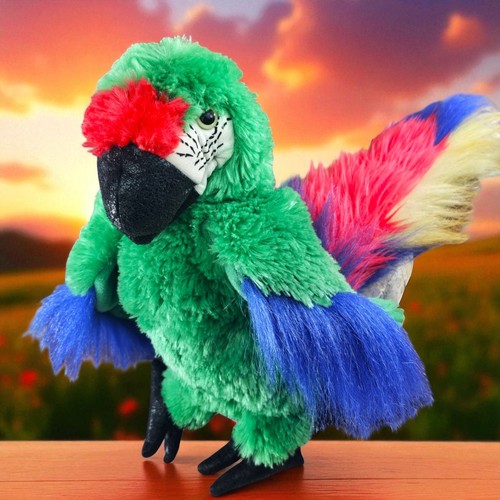 Realistic Folkmanis Macaw Parrot Puppet Stuffed Animal Plush Green Full ...