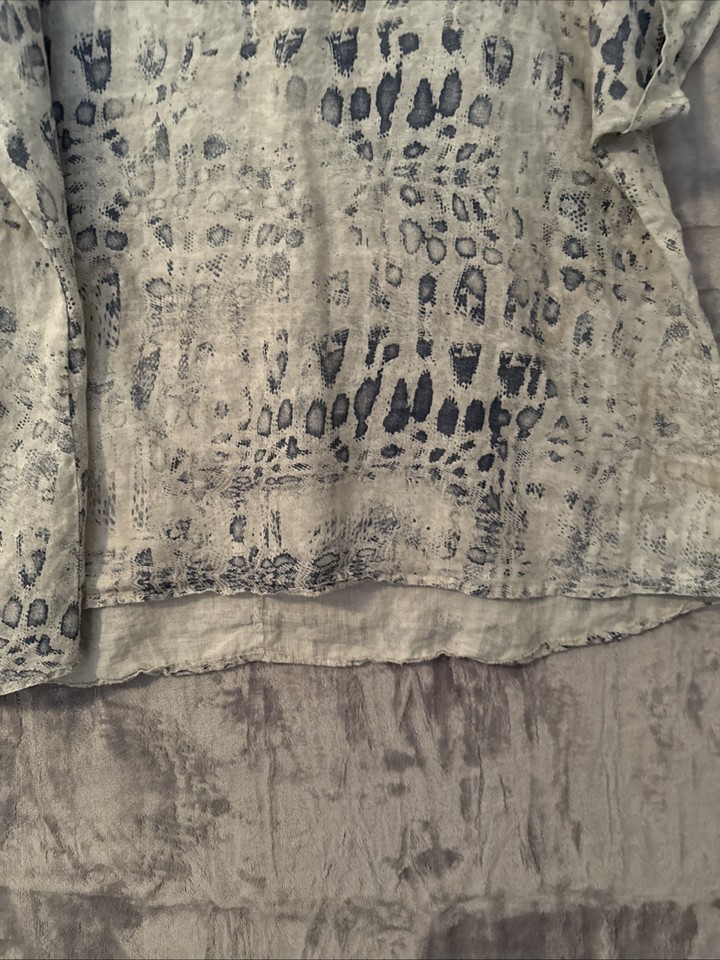 Lungo L'Arno Top Womens Size 3X Linen Tunic Blouse Coastal Boho ...