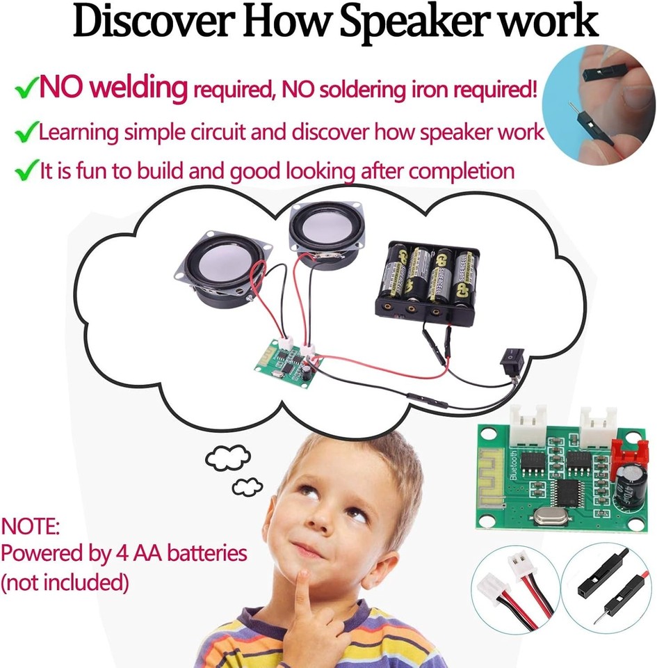 DIY Bluetooth Speaker Box Kit Electronic Sound Amplifier - Build Your ...