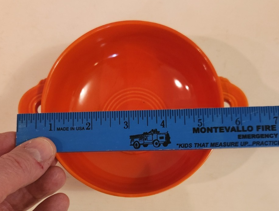 Vintage FIESTA Homer Laughlin RED Tab Handled Cream Soup BOWL ...
