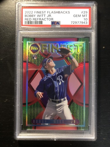2022 Topps Finest Flashbacks Red Refractor /5 Bobby Witt Jr. PSA 10 ...