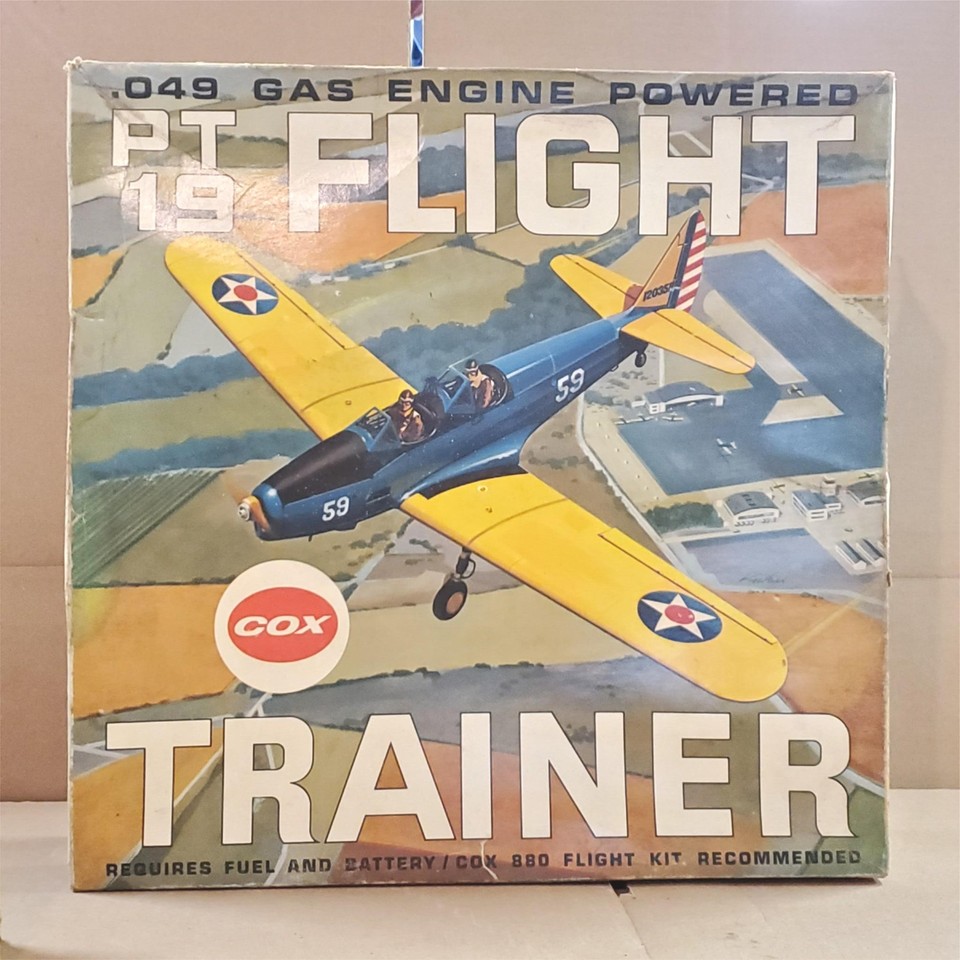 Vtg Cox PT-19 Flight Trainer Airplane Gas Engine Powered Plane Tether Model! | eBay