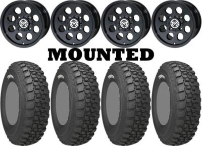 Kit 4 Tensor DS30 60 Duro Tires 30x10-14 on Moose 26X Black Wheels CAN ...