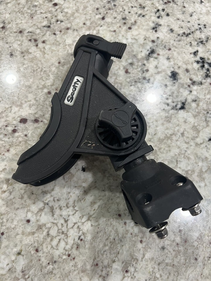 Scotty Powerlock Black Rod Pole Holder with 241 Side Deck Mount Fishing ...