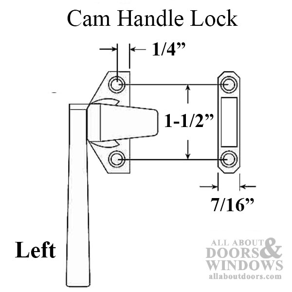 Cam Handle for Hopper Window, Low Profile, Left Hand - Snow White | eBay