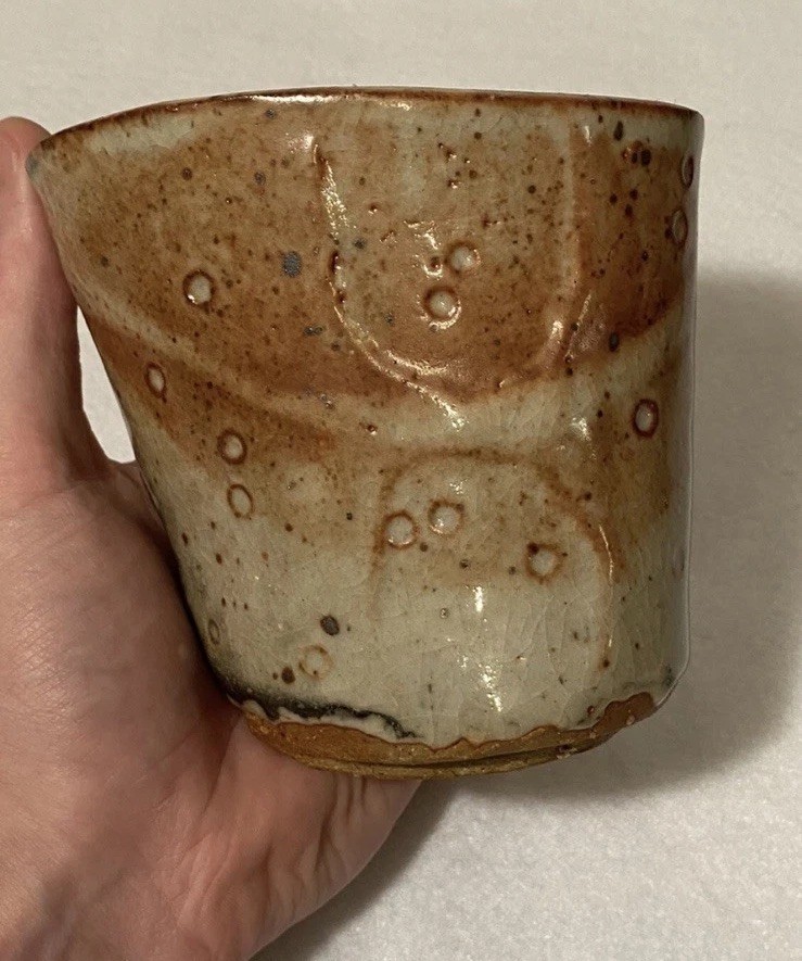 Vintage Handcrafted Clay Art Vase Or pencil Cup R. Bertolina 1985 OOAK ...