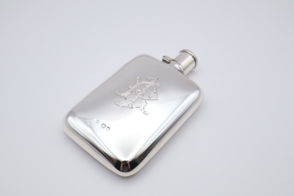 Antique Victorian Solid Silver Hip Flask Hallmarked London 1876 | eBay UK