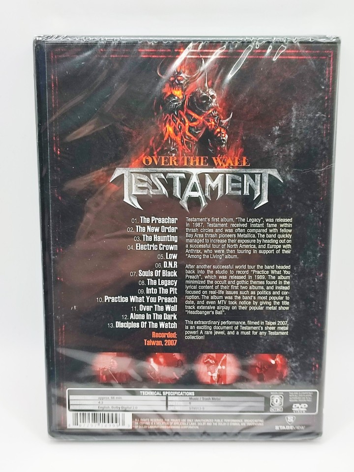 2007 MUSIC DVD - TESTAMENT OVER THE WALL - FACTORY SEALED REGION 0 ...