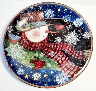 Susan Winget Vintage Certified International Snowman 8" Plate ...