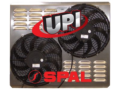 11" DUAL SPAL FANS ON ALUMINUM SHROUD WITH LOUVERS 22.25" X 19.375 ...