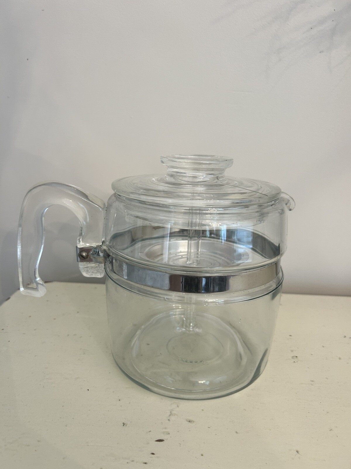 This is a Vintage PYREX 7756 FLAMEWARE 4-6 cup Coffee Pot Percolator ...