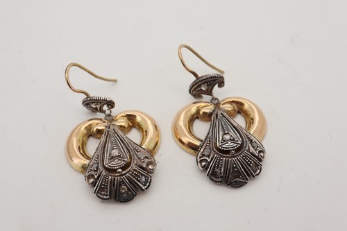 18K gold and 833/000 earrings with diamonds | eBay