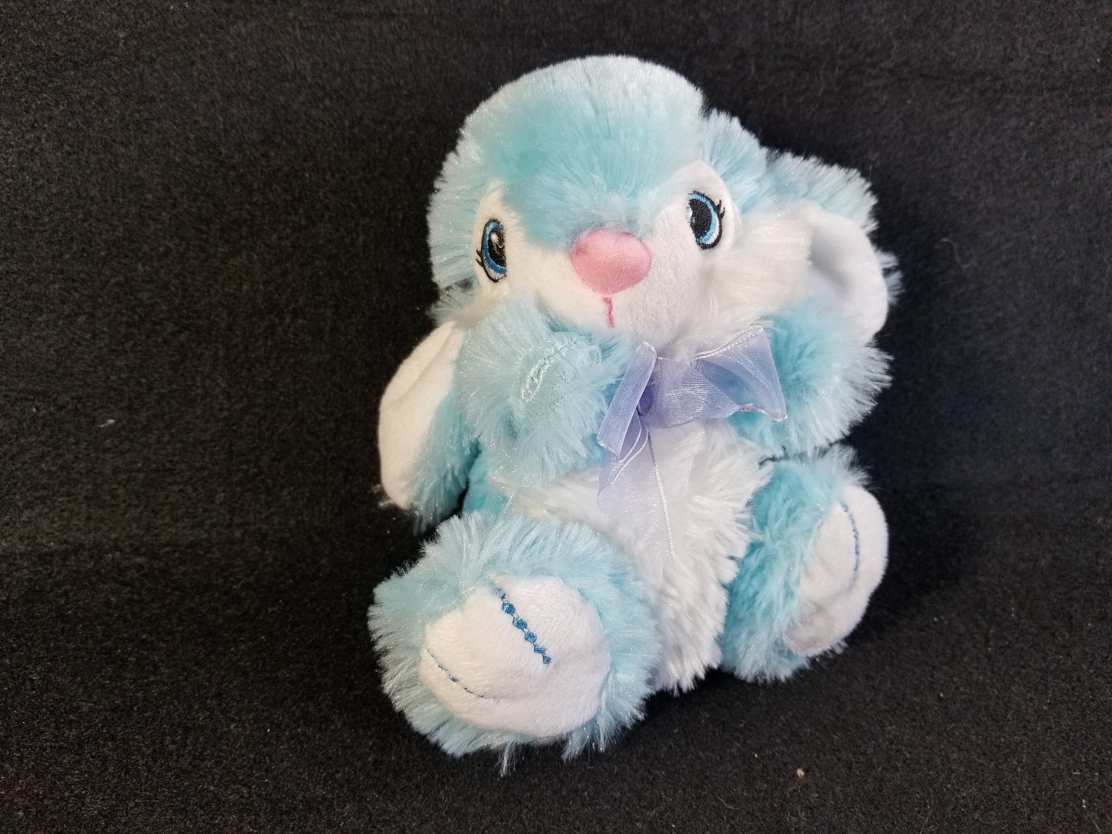 Bunny Rabbit 7" Stuffed Plush Easter Blue Thumper Sewn Eyes Baby Toy ...