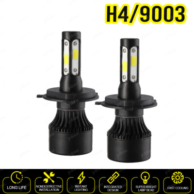 4 Side H4 9003 LED Headlight Bulb Car & Truck High&Low Dual Beam Kit ...