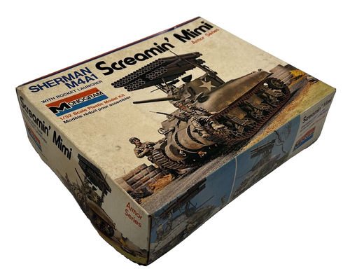 1975 Monogram Model Kit USA Sherman M4a1 Screamin Mimi, WWII tank, open ...
