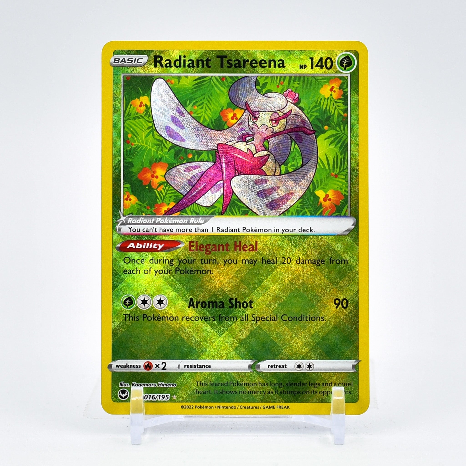 Radiant Tsareena - 016/195 Silver Tempest SHINY Holo Rare Pokemon - NM ...