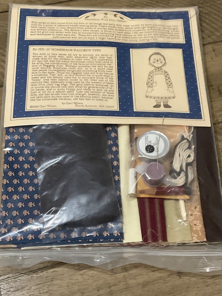 NEW Vintage Gail Wilson Historical Folk Art Series Primitive Cloth Doll ...