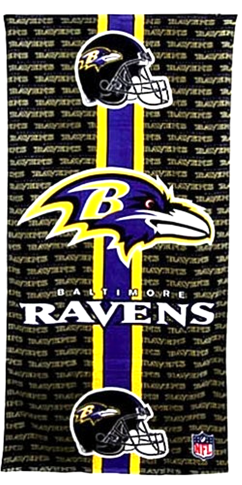 Baltimore Ravens Beach Towel Pool Bath w/ Team Logo Towel 30”X60” New ...