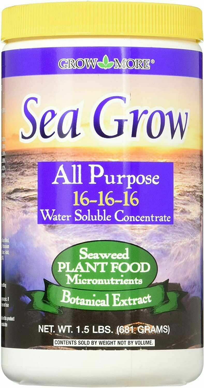Grow More Sea Grow All Purpose Plant Food Water Soluble 16-16-16 1.5lb ...