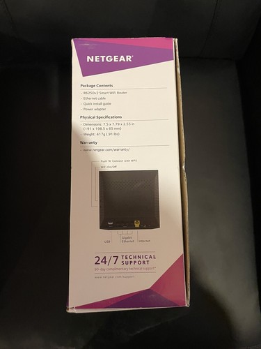 NETGEAR AC1600 R6250-200NAS Smart WiFi Router AC Dual Band Gigabit ...