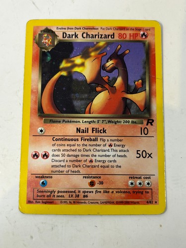 Pokémon Dark Charizard 4/82 Team Rocket-Unlimited Edition Holo HP/DMG ...