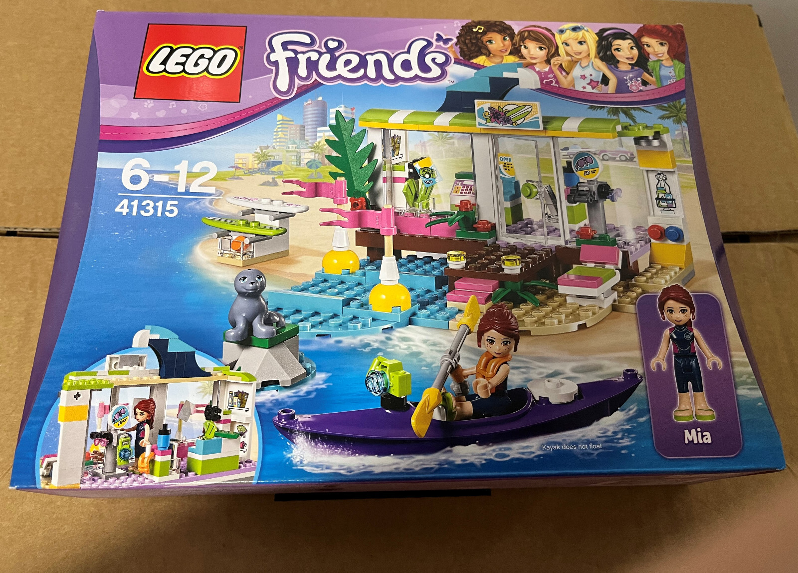 LEGO FRIENDS - 41315 Heartlake Surf Shop - Mia in Wet Suit Seal Purple ...