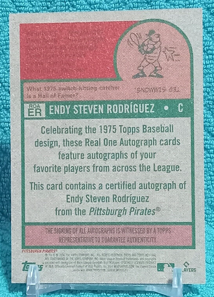 2024 Topps Heritage Endy Rodriguez RC Blue Ink Autograph Pittsburgh ...