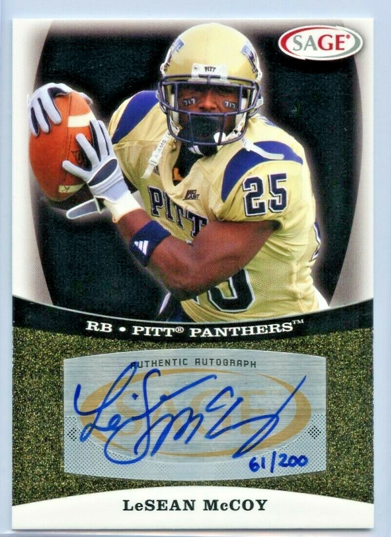 LeSean McCoy 2009 SAGE Hit GOLD Foil Parallel Autograph /200 Rookie 💎 ...