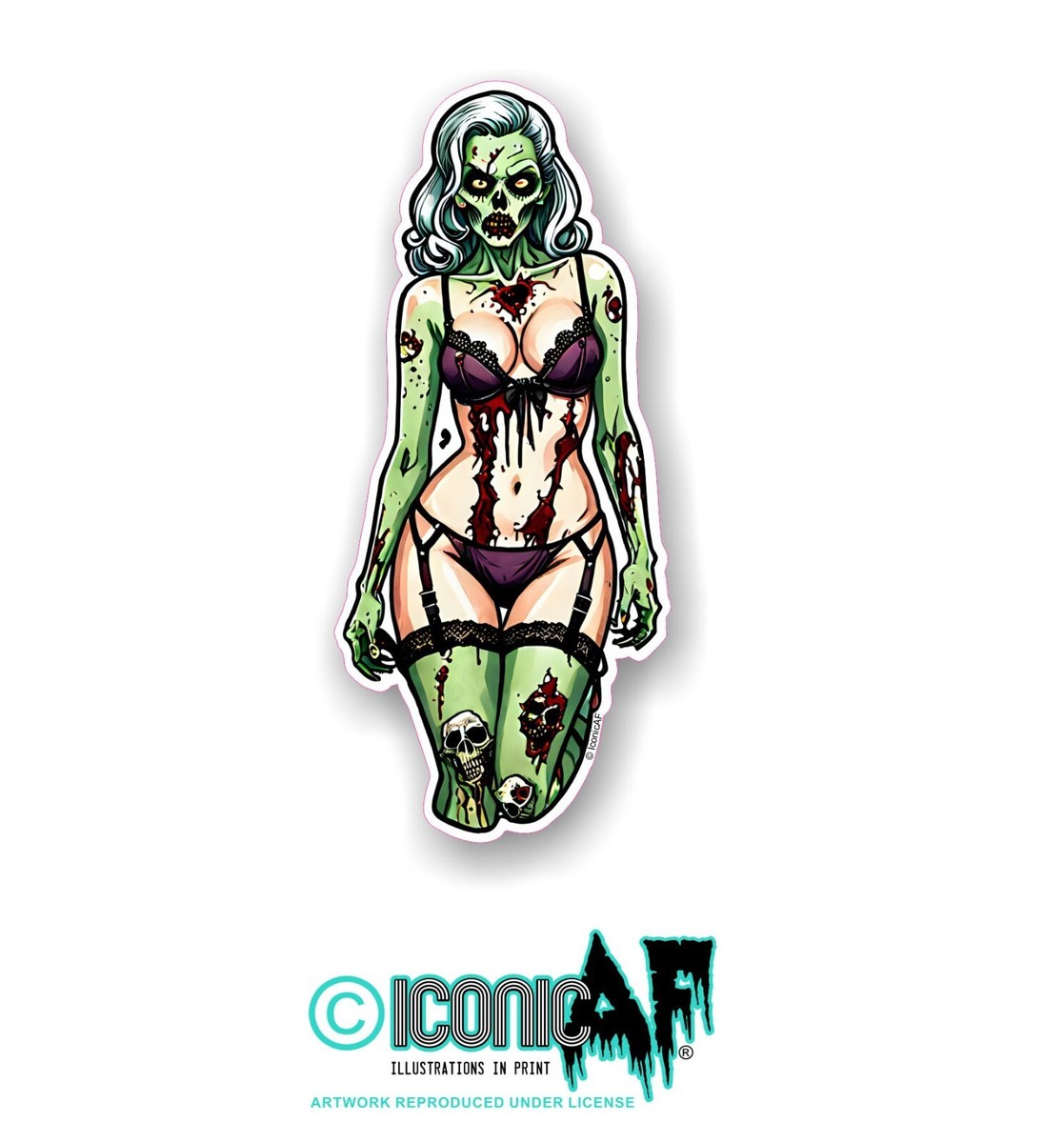 Sexy Zombie Pin Up Zeichnung
