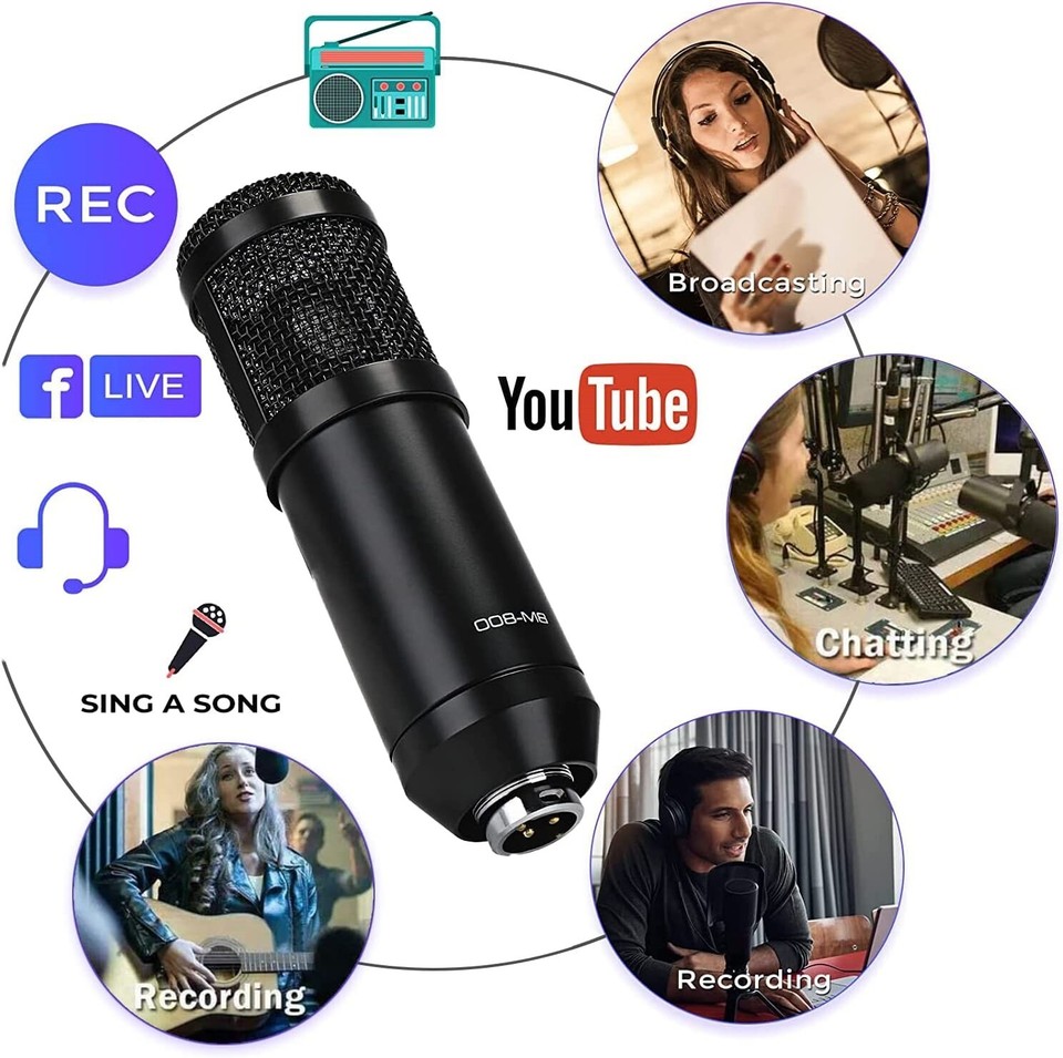 Home Studio Recording Kit Music Podcast Equipment Mixer Condenser ...