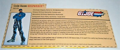 G I JOE File I.D. Card Filecard 2002 Shipwreck V5 | eBay