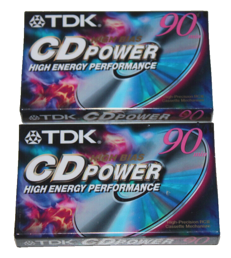 2 blank cassette tapes TDK CD Power High Energy High Bias 90 min NEW ...